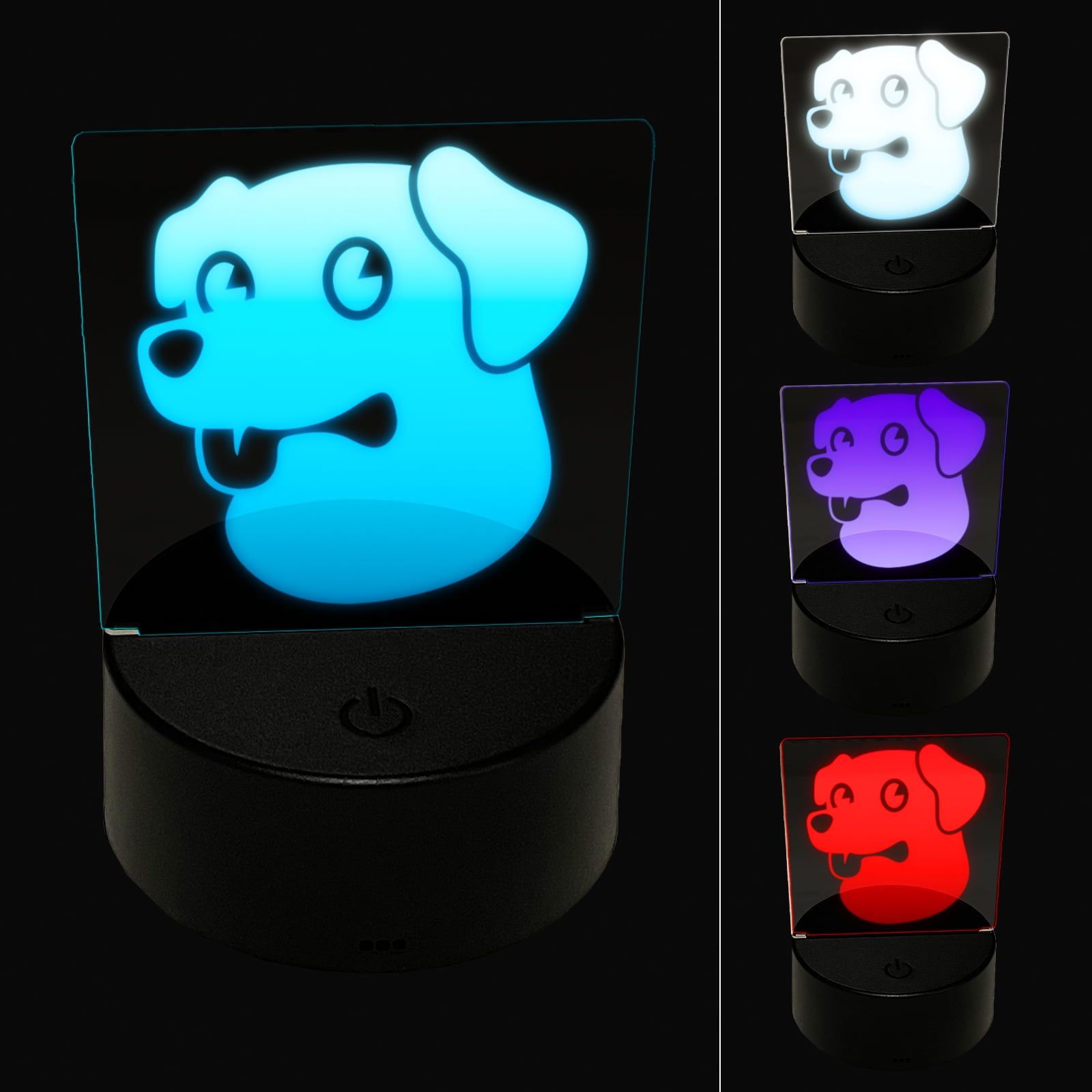 Cartoon Dog Labrador Retriever LED Night Light Sign 3D Illusion Desk ...