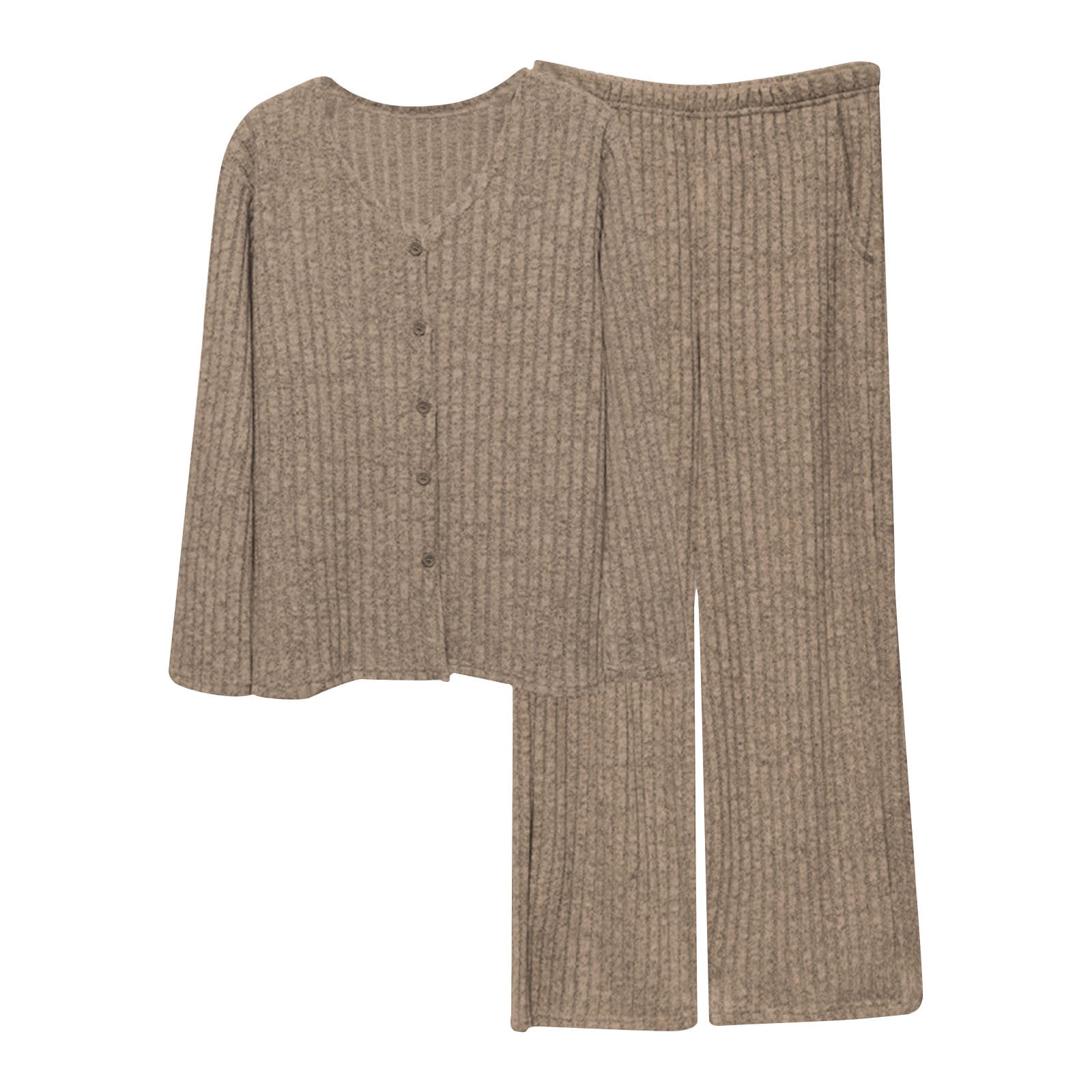 Click here for Timegard Women 2pc Knitted Pajamas Sets V Neck But... prices