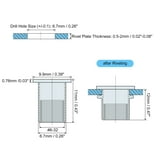 #6-32 Rivet Nuts, 50 Pack Zinc Plated Carbon Steel Knurled Flat Head ...