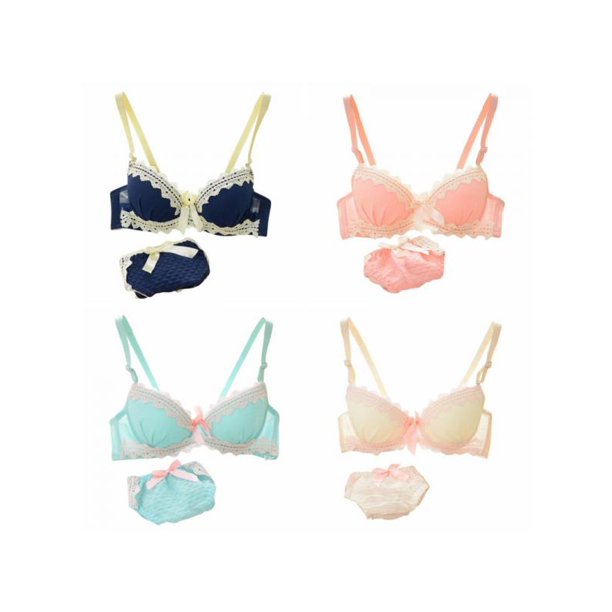 Topumt Sexy Women Lace Lingerie Underwear Push Up Padded Bra Set