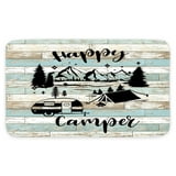 Happy Camper Bath Mat, Camper Bath Rug, Farmhouse Wooden Soft Absorbent ...