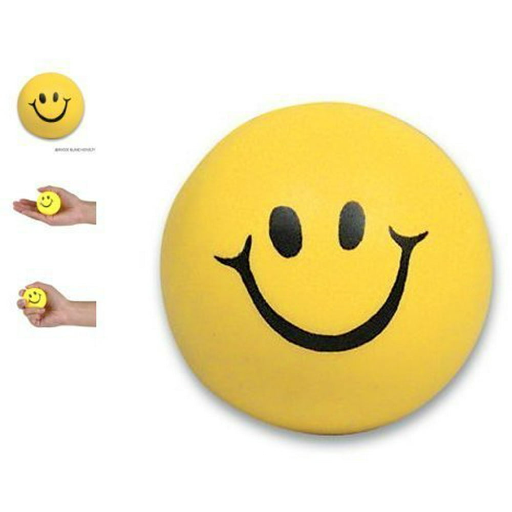24 pc Pack - Yellow happy Stress Balls - squeeze balls - Walmart.com ...