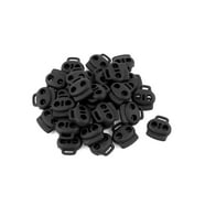 10 x 6mm Dia Single Hole Rope Cord Locks Ends Drawstring Toggles Black ...
