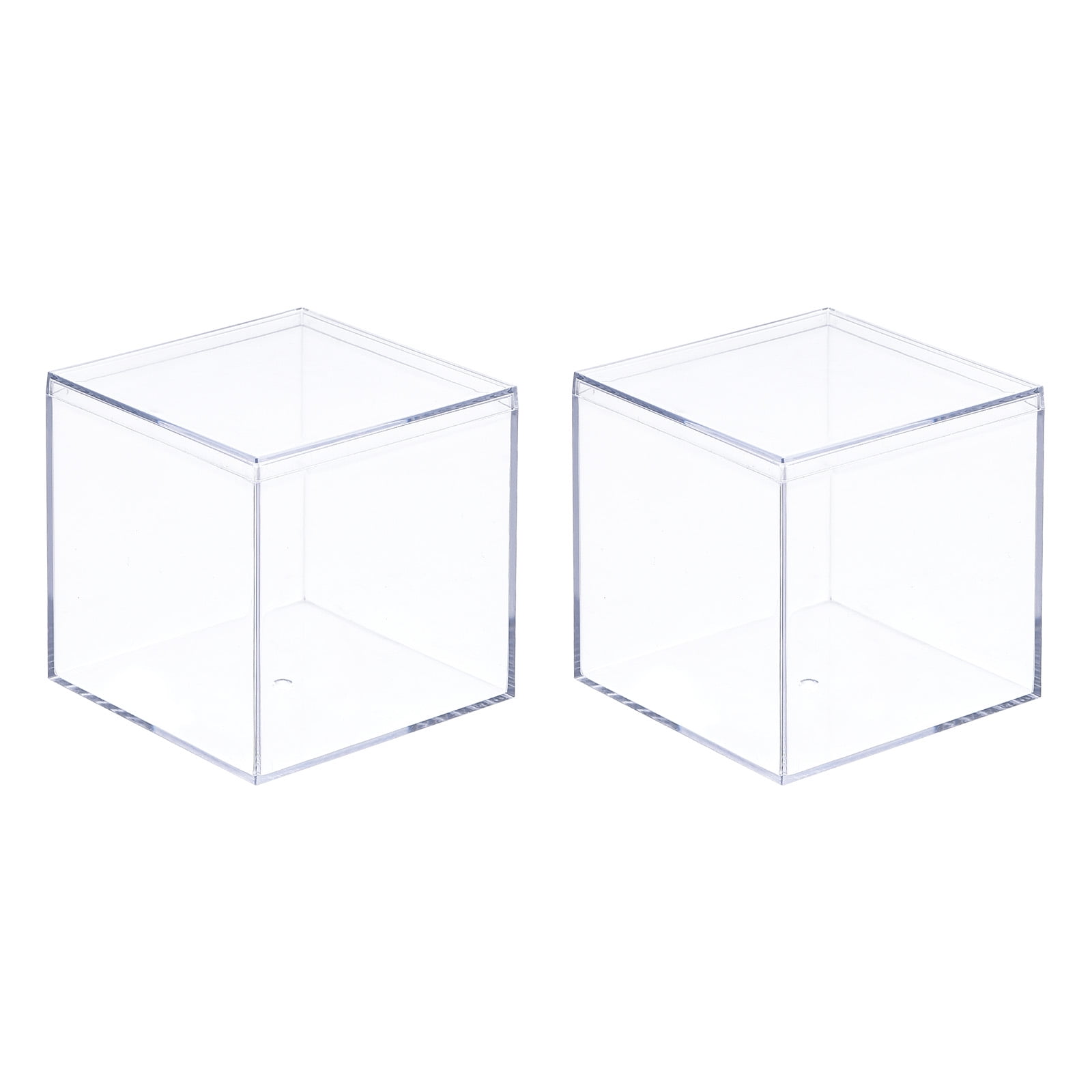 Uxcell 3.2x3.2x3.2inch Storage Box Square Display Case with Lid ...