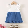 Bixock Girls Denim Dress Summer Casual Dress Short Sleeve Solid Color ...