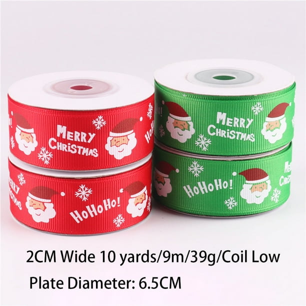 plantall 25mm Christmas Ribbon 10Yards Printed Xmas Tree 25mm christmas ...