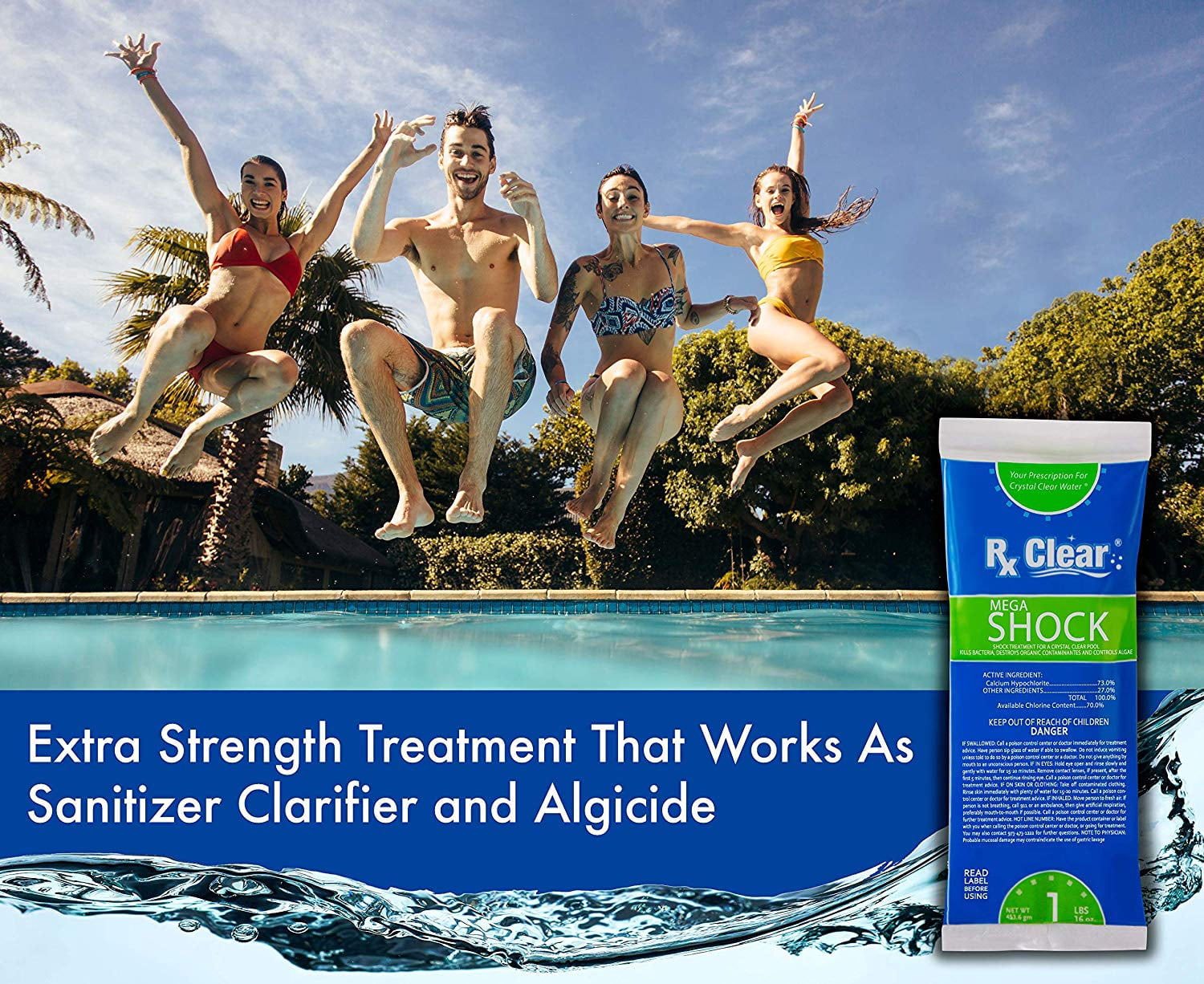 Rx Clear Granular Mega Chlorine Pool Shock 73% Nepal | Ubuy