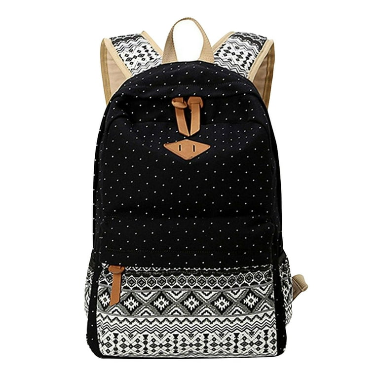 Black Canvas Backpacks For Girls