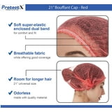 ProtectX 100 Pack Red Disposable Hair Nets, Elastic Head Cover ...