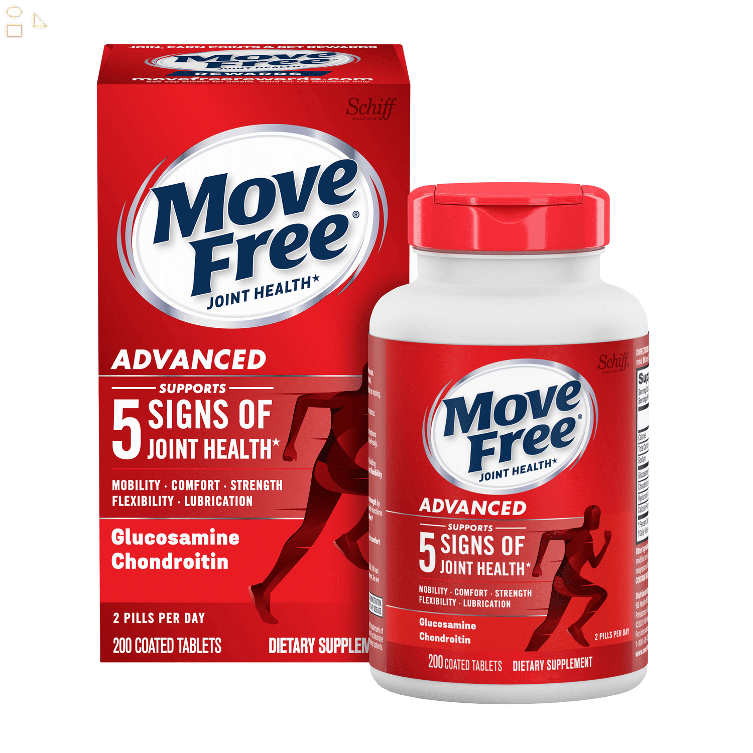 Schiff Move Free Advanced Joint Supplement, 200 Tablets | Uniflex ...