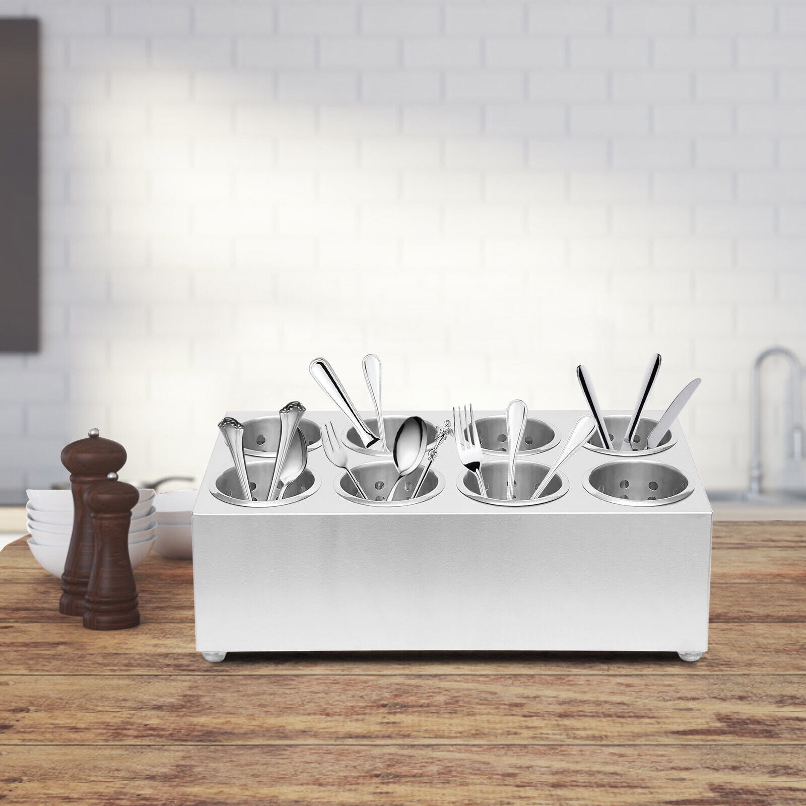 DENEST 6/8 Hole Stainless Steel Flatware Holder Silverware Organizer ...