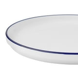 Mainstays Blue Rim Stoneware Dinner Plate, 10.1 inch, Microwave and ...