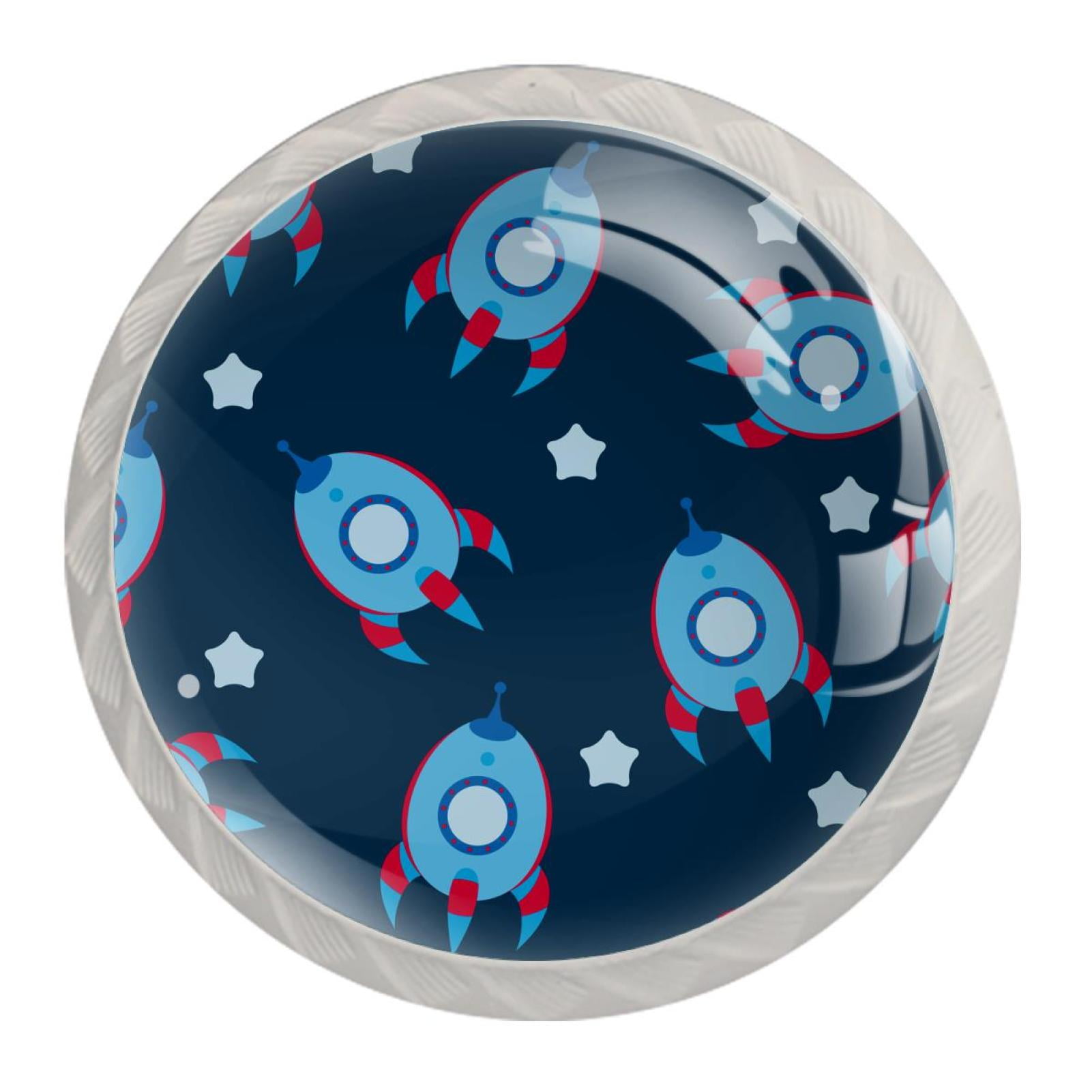 4 Pcs Galaxy Spaceship Rocket Knobs for Kitchen Cabinet Cupboard ...