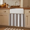 Brown Striped Cabinet Curtain, Vertical Stripe Modern Minimalist Sink ...
