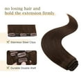 Clip in Hair Extensions Brown Hair Real Human Hair Double Weft 8pcs ...