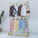 Miumaeov 2 Tier Garment Rack Heavy Duty Floor-Stand Clothing Stand ...