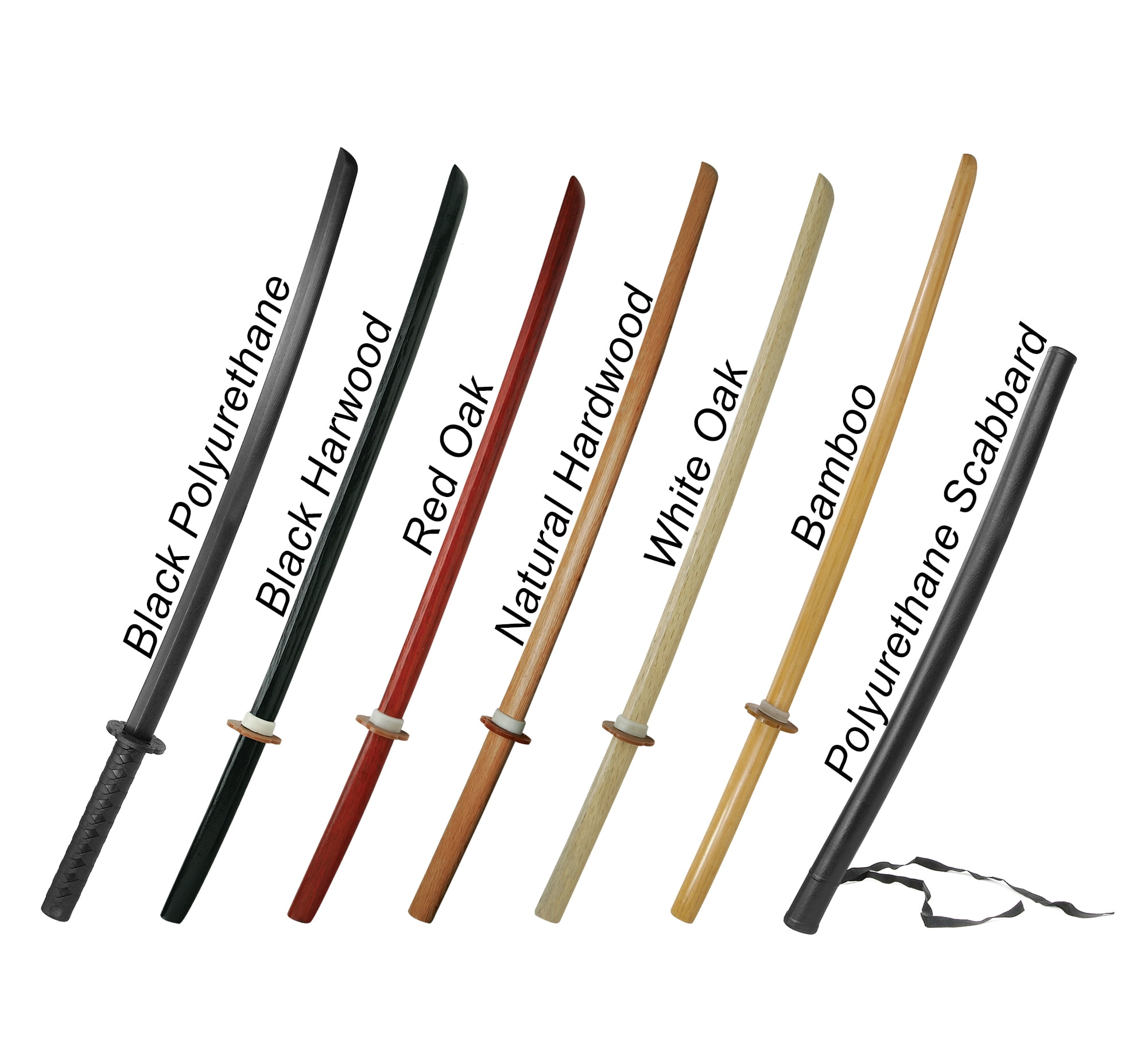 Buy 40 Bokken with Plastic Scabbard Red White Oak Bamboo Black Wood Sword Wooden Samurai Martial ...