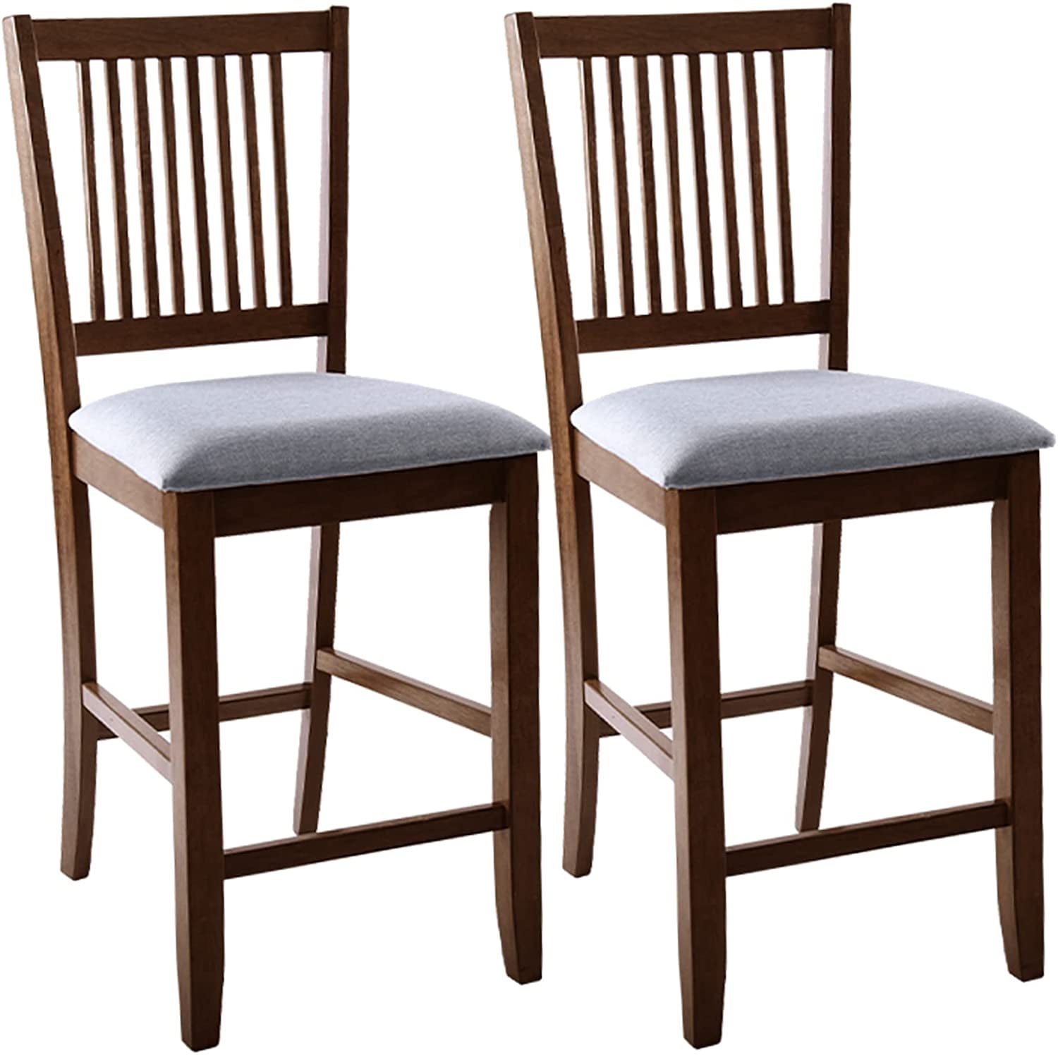 Duhome Wood Bar Stools Set of 2, Counter Height Chairs Upholstered ...