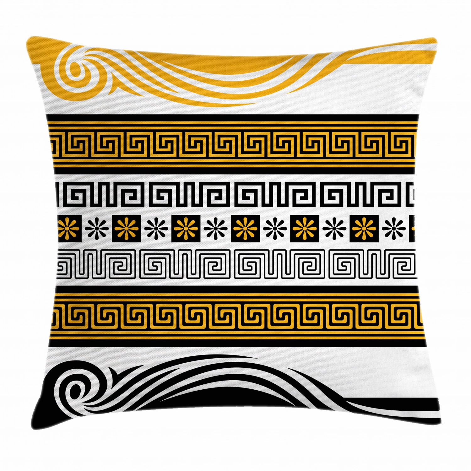 Greek Key Throw Pillow Cushion Cover, Neoclassical Borders Collection ...