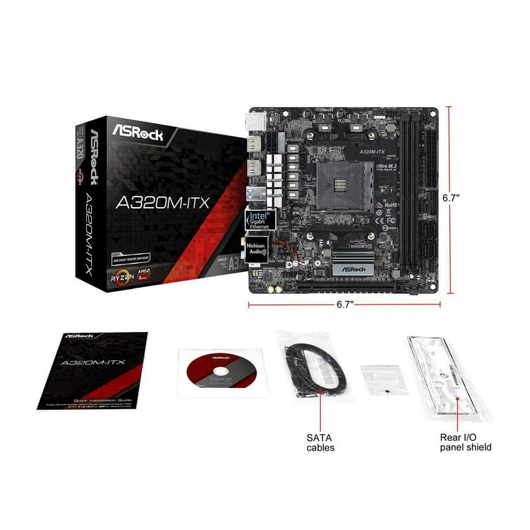 ASRock A320M-ITX AM4 AMD Promontory A320 SATA 6Gb/s USB 3.1 ASRock A320M-ITX AM4 AMD Promontory A320 SATA 6Gb/s USB 3.1