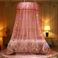 Mesh Bed Canopy - Elegant Lace Round Hoop Polyester Sheer Mesh Bed ...