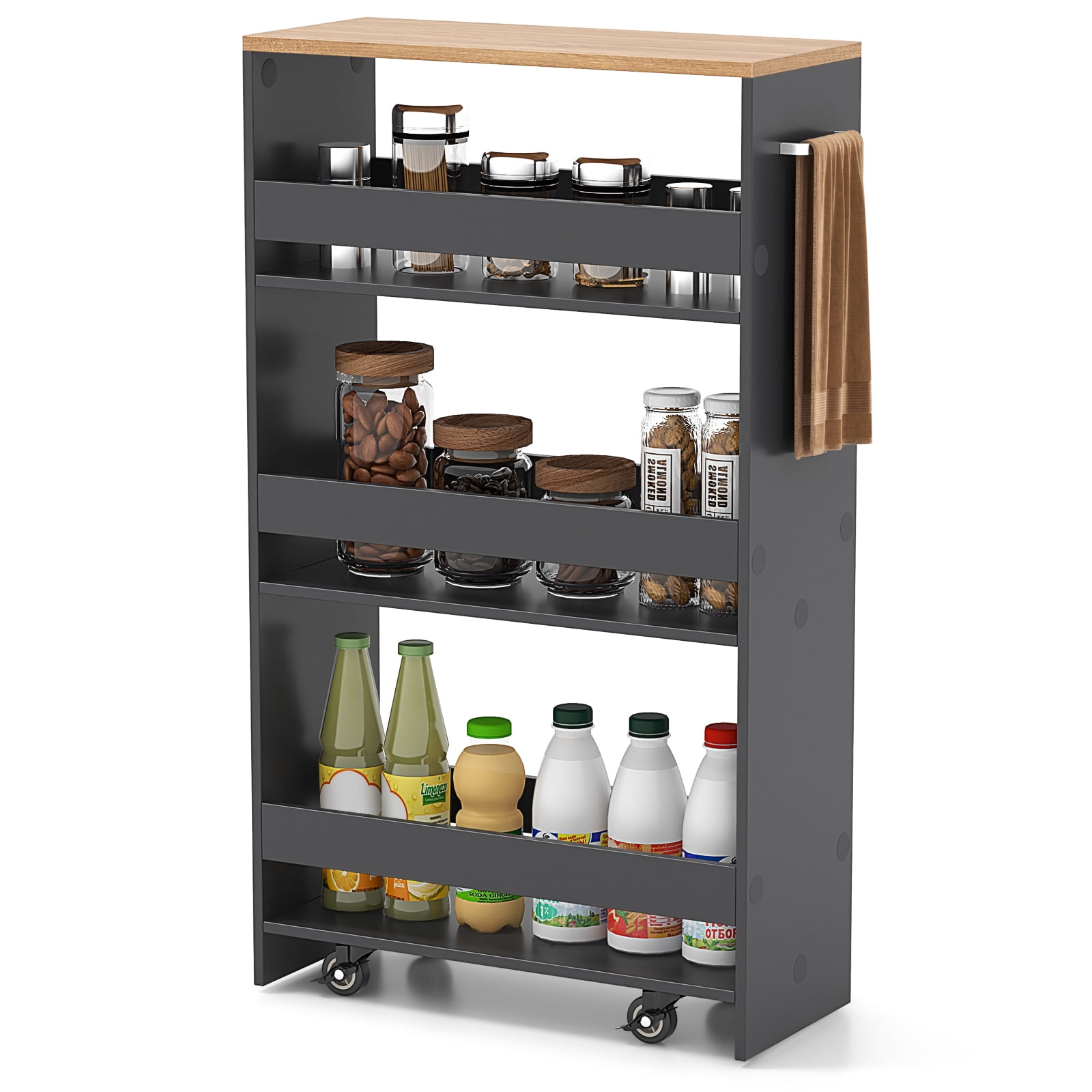 Click here for Patiojoy 8 Slim Rolling Storage Cart 4-Tier Kitche... prices
