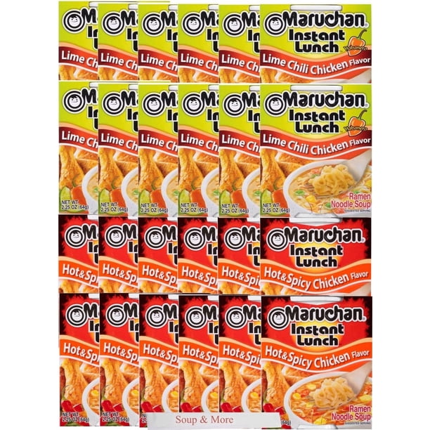 Maruchan Ramen Instant Cup Noodles 24 Count - 12 Lime Chili Chicken ...