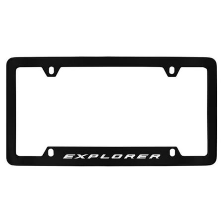 Ford Explorer Black Coated Metal Bottom Engraved License Plate Frame ...