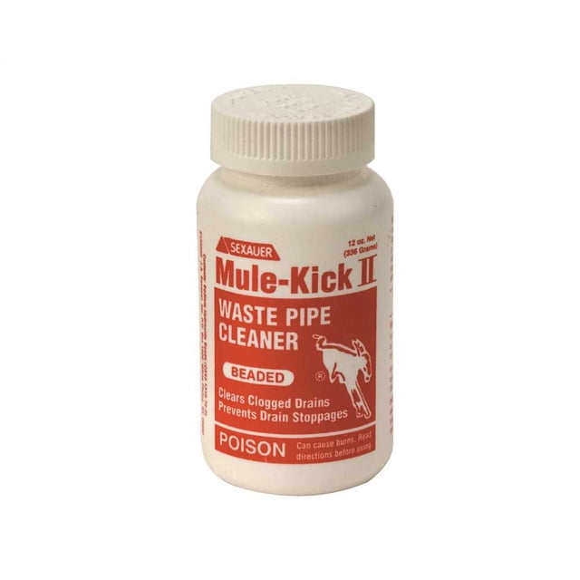 MULE KICK II CAUSTIC WASTE PIPE CLEANER, 12 OZ. SIZE - Walmart.com