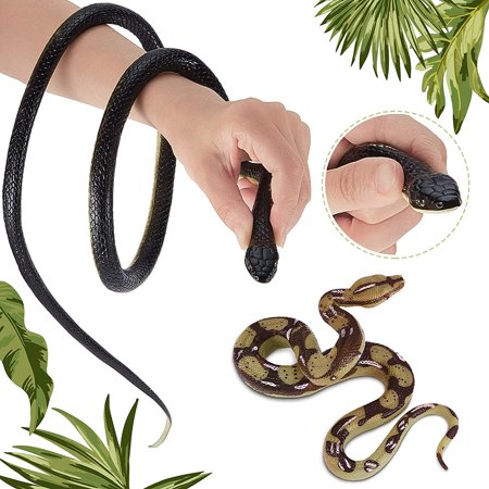 2 Pieces Large Rubber Snake Realistic Toy Fake Snakes Gag Gift Large ...