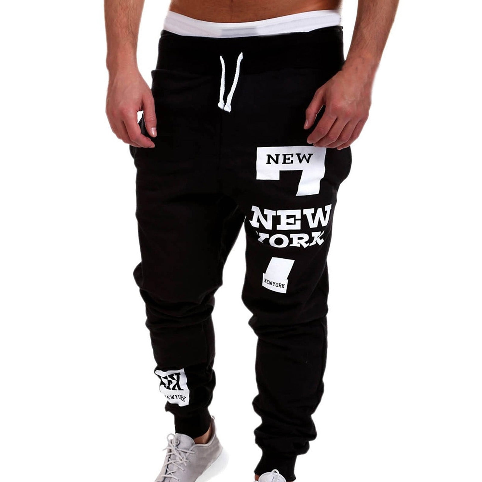 Click here for Aqestyerly Mens Summer Pants Casual Bandage Letter... prices