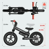 5Th Wheel KB09 150W Electric Balance Bike for Kids, Black - 12" Pneumatic Tire with Dual Brake ...