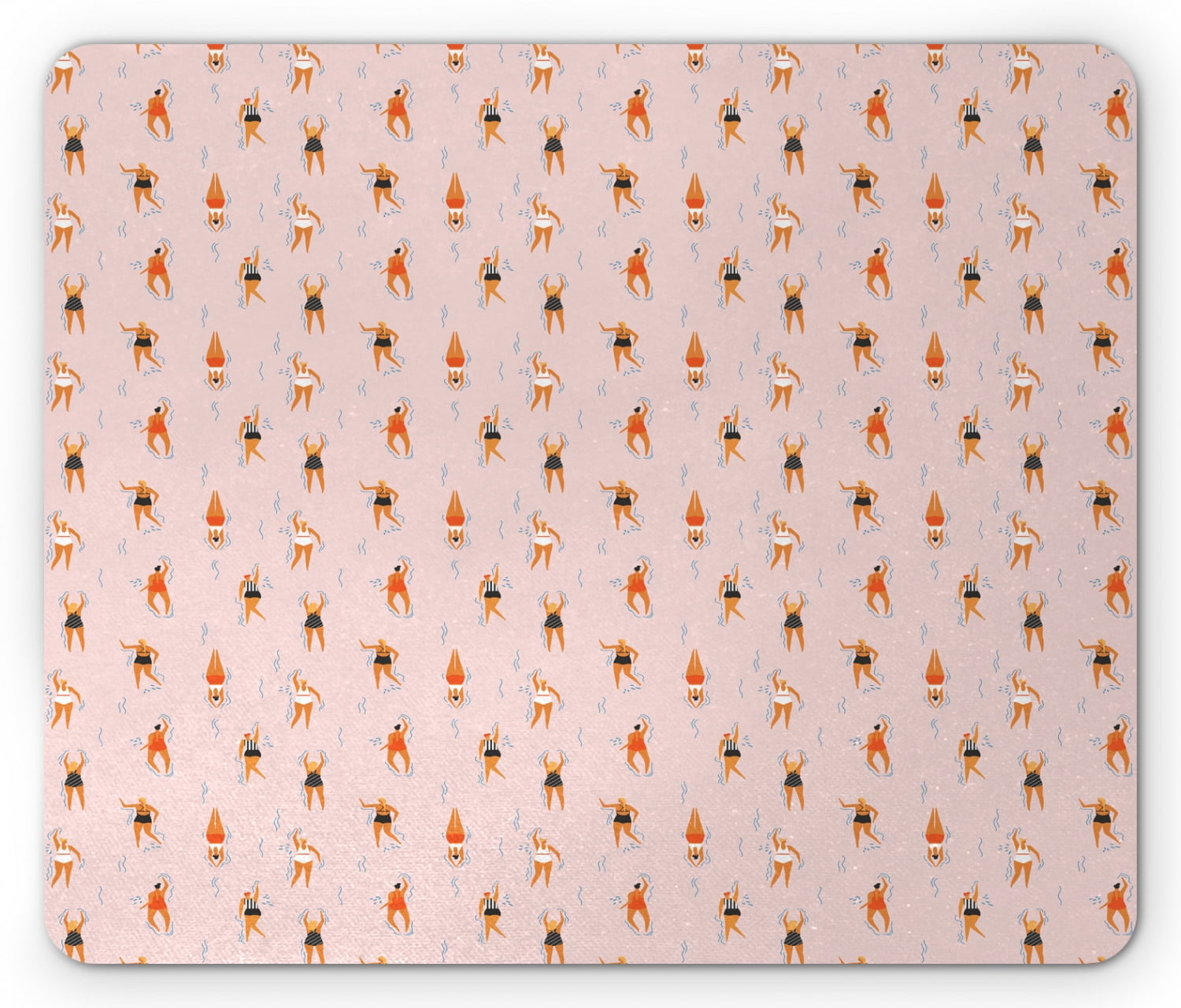 Pool Party Mouse Pad, Girls with Different Swimsuits Swimming on ...
