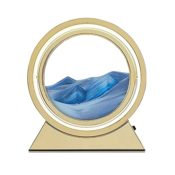 OUSITAID 3D Moving Sand Art Desk Lamp 360° Rotating Hourglass ...