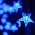 SHIYOU-Solar Powered Blue Star String Lights, 55ft Total Length, 4.9 ...