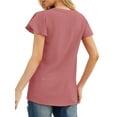 JWD Women’s V Neck Ruffle Solid color Short Sleeve Fashion Blouse ...