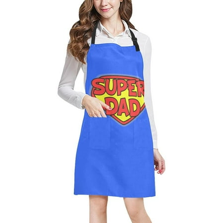 HATIART Funny Father's Day Gift Apron Super Dad Chef Kitchen Apron with ...