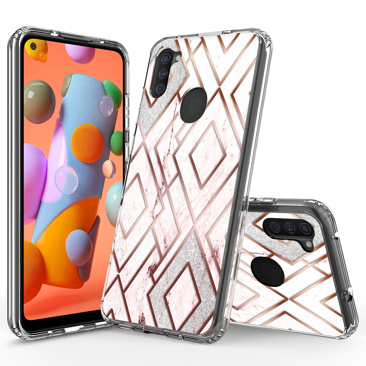 Samsung Galaxy A11 Case, Rosebono Bling Glitter Sparkle Diamond Rhombus ...