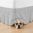 Ash Gray Bed Skirt Bed Skirts Queen Size 16 Inch Drop, Rustic Vertical ...
