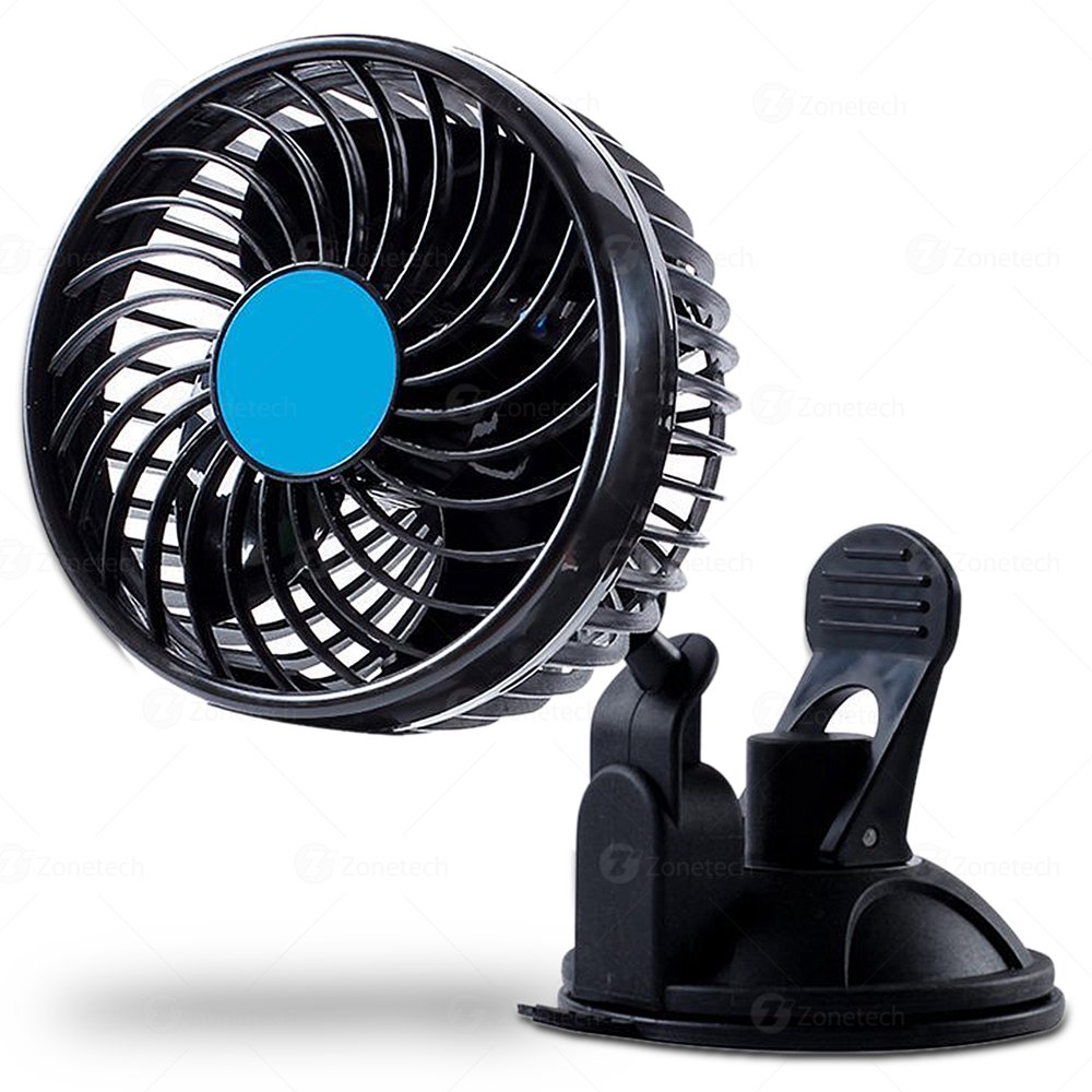 Zone Tech 4.5" 12V Stepless Speed Car Fan - Adjustment Suction Cup Auto ...