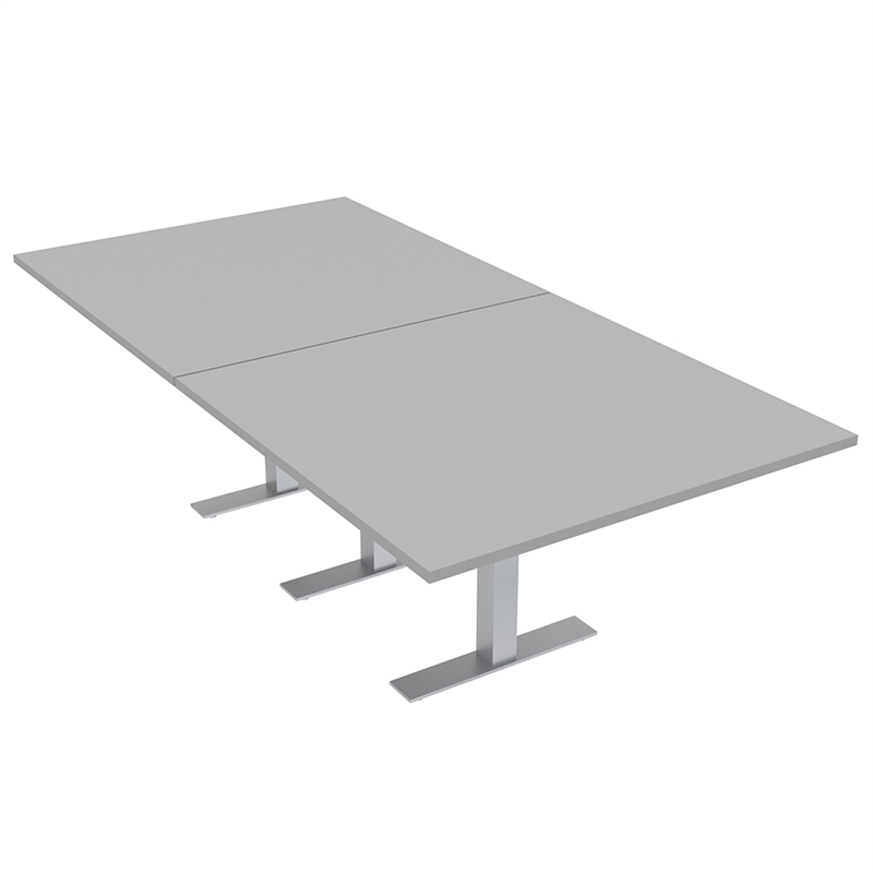 Large 8' Rectangular Conference Table 8 Person Metal T Bases Light Gray ...