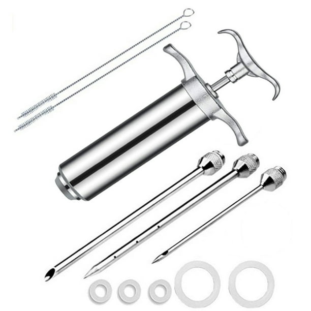 Clairlio Stainless Steel Spice Syringes Set BBQ Meat Sauce Injector ...