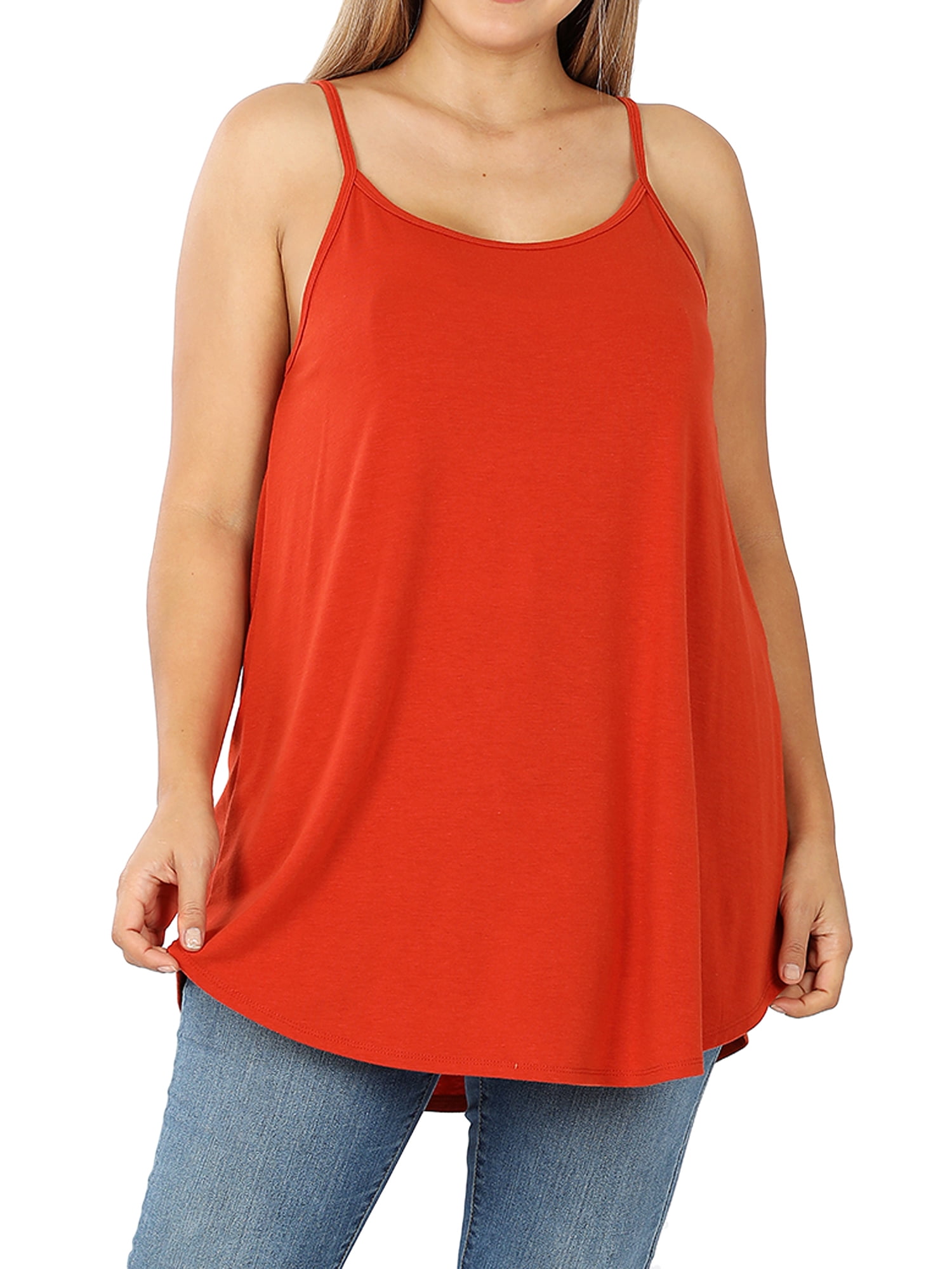 Zenana Women & Plus Front and Back Reversible Spaghetti Strap Flowy ...