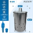 Metal Burn Bin - Galvanized Trash Can with Lid and Vent Holes - Trash ...