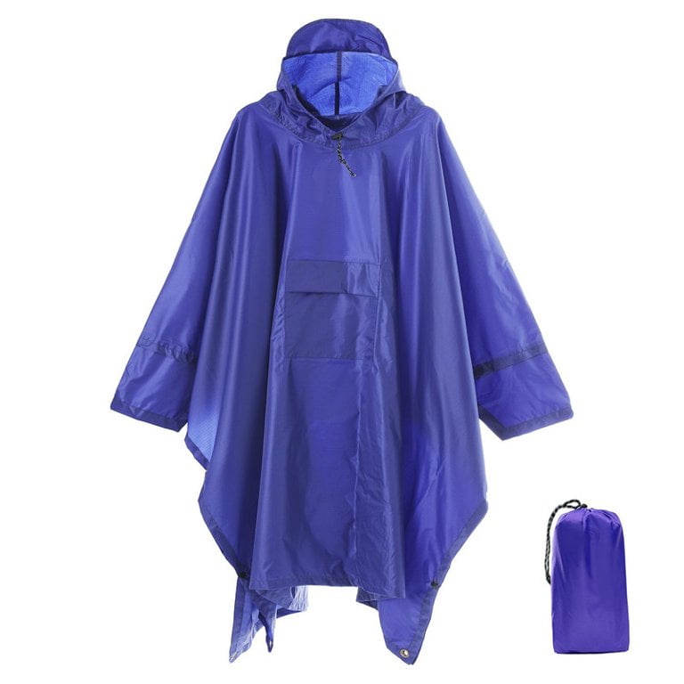 Hooded Rain Poncho for Adult with Pocket, Waterproof Lightweight Unisex ...