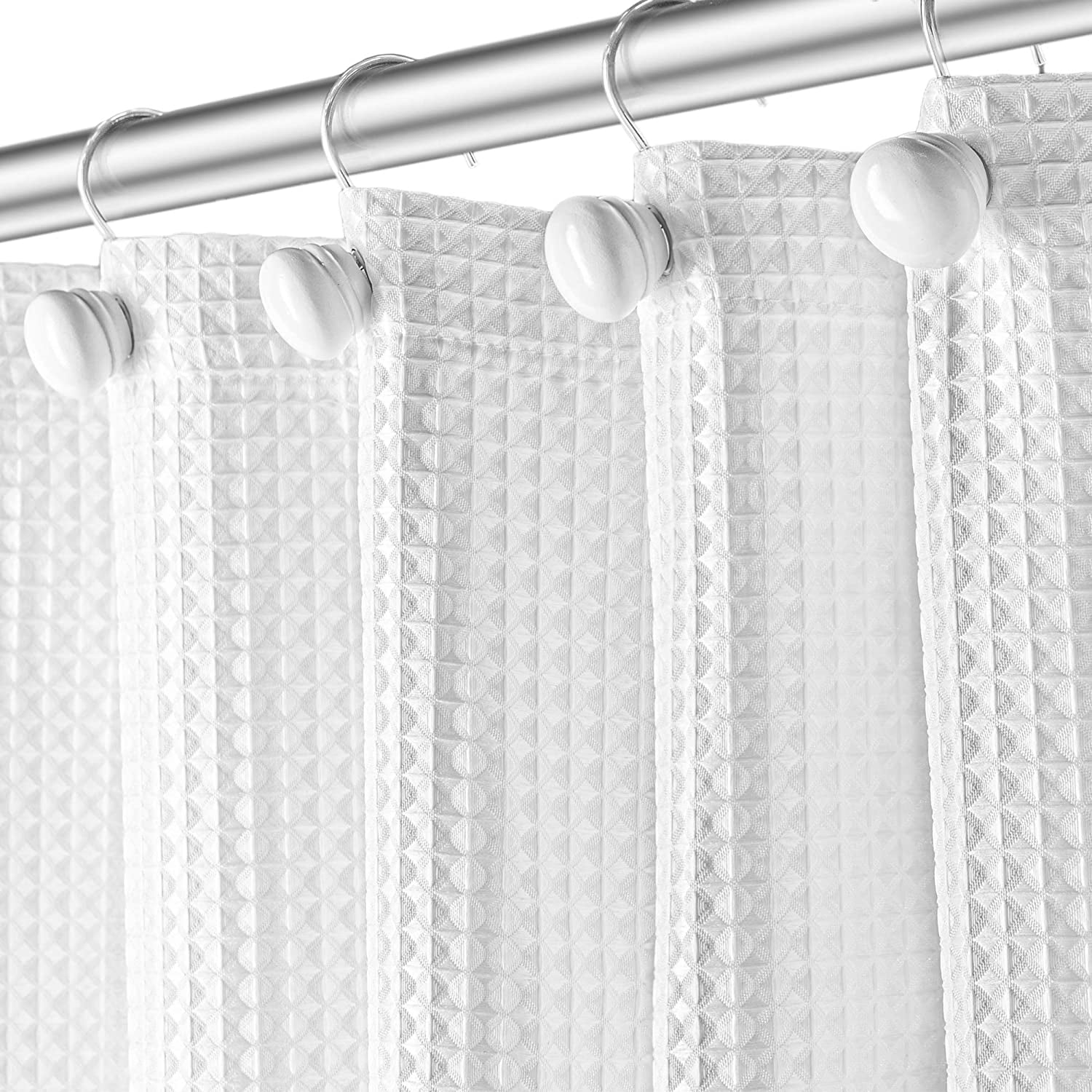 Click here for Jinsinto Waffle Fabric White Shower Curtain With L... prices