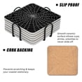 Ceramic Drinking Coasters With Holder,Black mysterious spider web ...