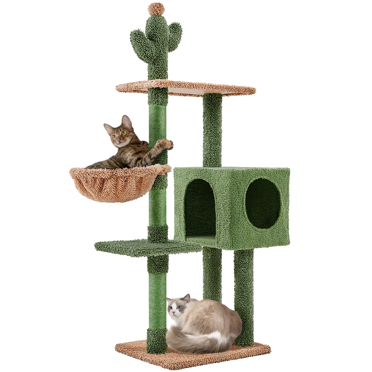 Smile Mart 54.5″ H Cactus Cat Tree with Padded Perch for Medium-sized ...