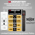 Monster White Heavy Duty 8 Outlet Surge Protector with USB-A & USB-C, 1 ...