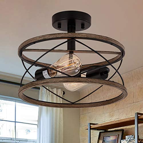 Sophisa Semi Flush Mount Ceiling Light Fixture Farmhouse Industrial ...